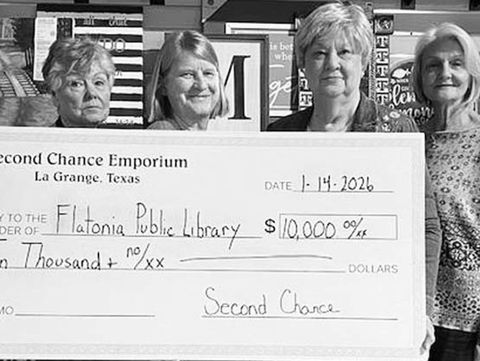 Flatonia Public Library receives 10k from SEC